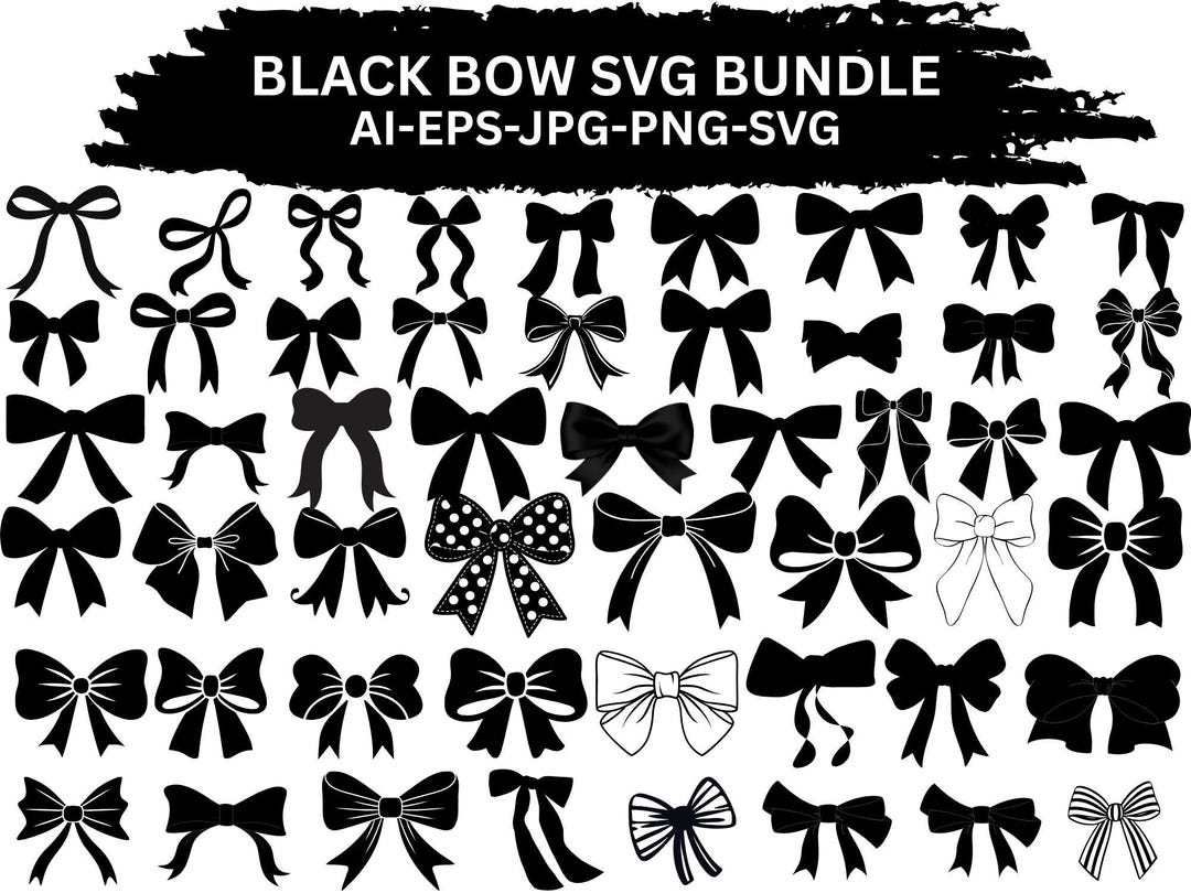 Black Bow SVG Bundle,tie Svg, Ricut Cut Files,instant Download - Etsy