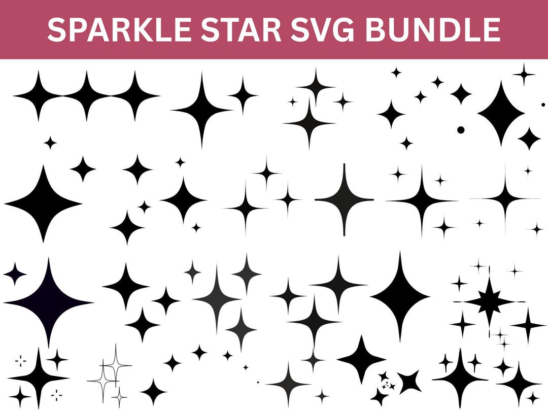 Sparkle Star SVG Bundle: Funkelnder Stern Clipart (digitaler Download ...