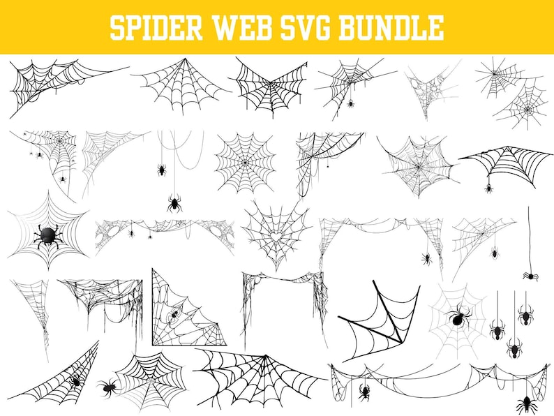 Spider Web SVG Bundle: Halloween Cut Files for Cricut (digital Download ...