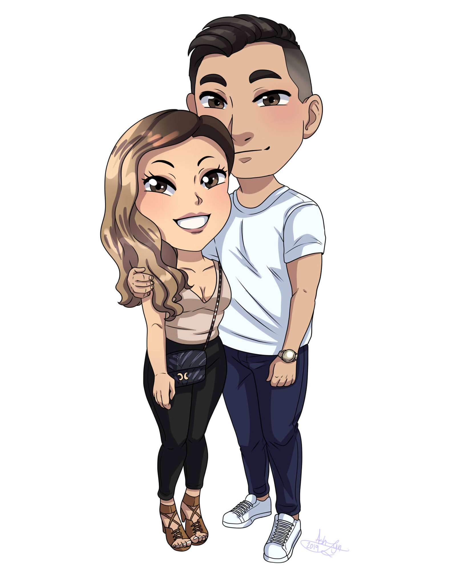 CUSTOM Chibi Couple Commission Anime Couple Wedding | Etsy