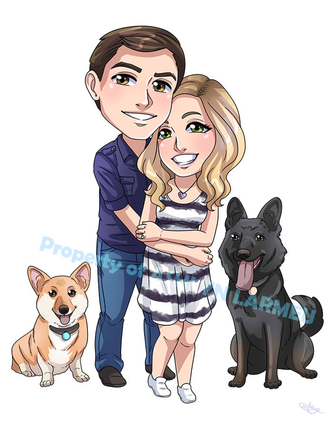 CUSTOM CHIBI COMMISSION Chibi Couple Chibi Pets Custom - Etsy
