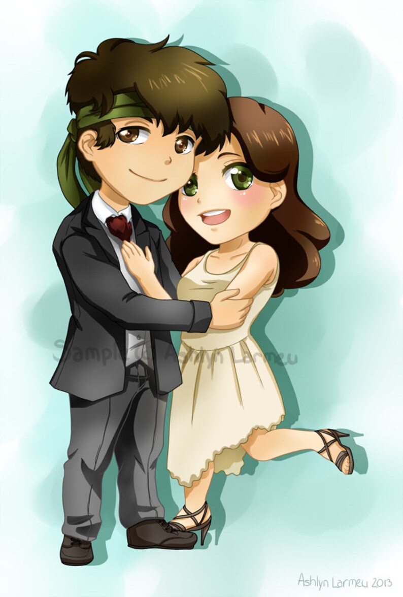 CUSTOM CHIBI COMMISSION Chibi Couple Caricature Anime - Etsy