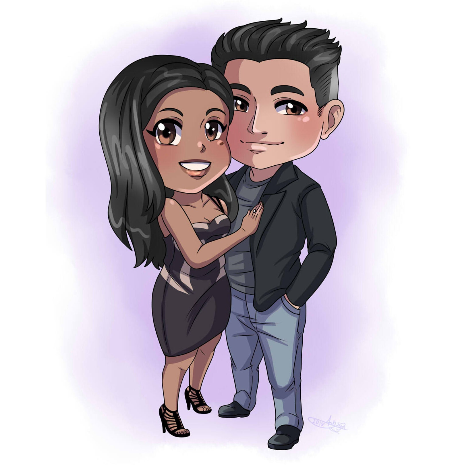 CUSTOM Chibi Couple Commission Anime Couple Wedding | Etsy