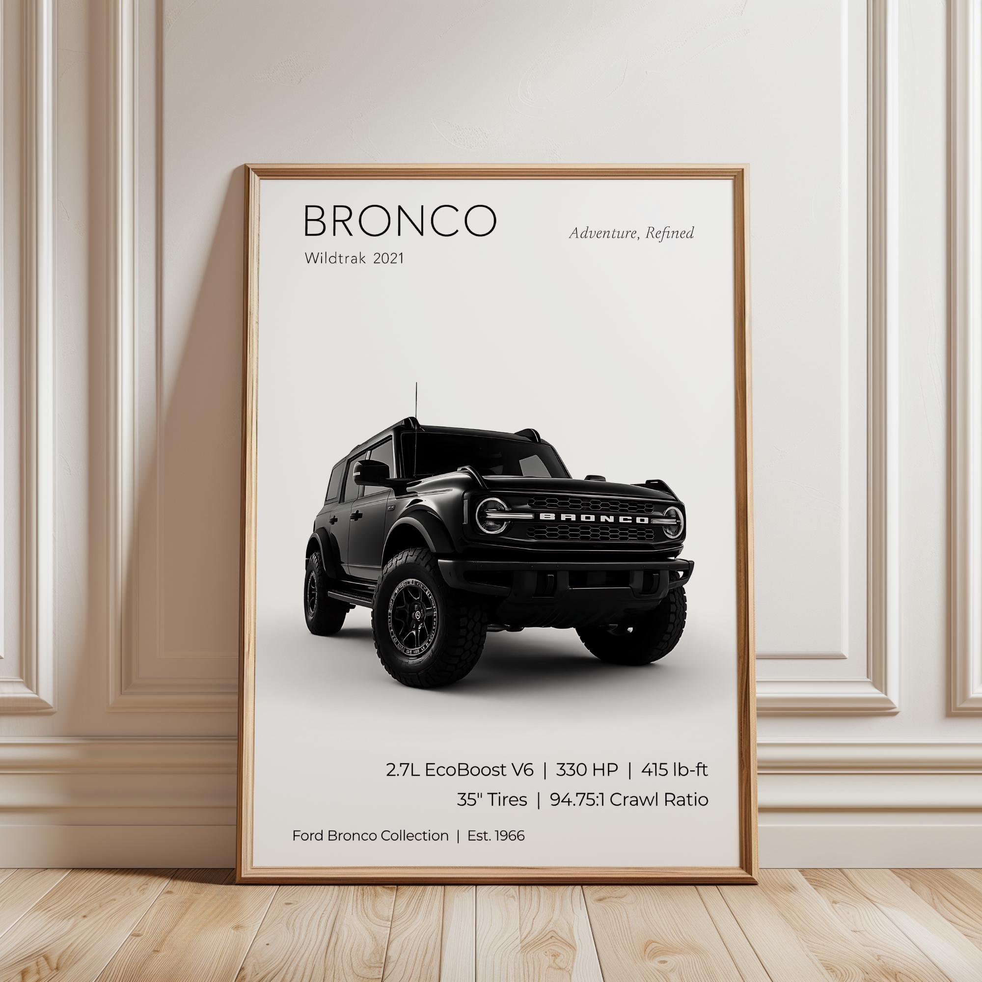 Ford Bronco Sasquatch | Car Specs Wall Art | Ford Bronco Gift ...