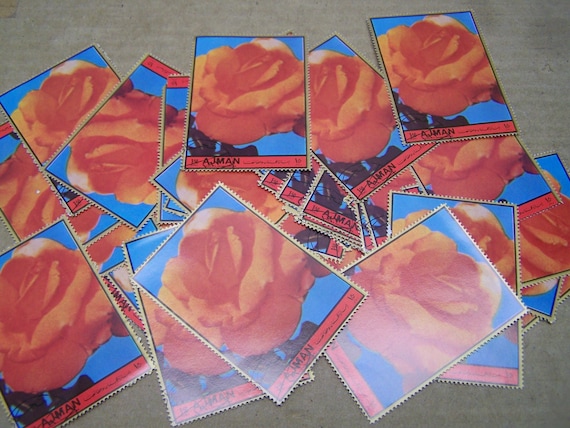 Orange Roses Stamps Lot of 50 Large-Size Postage Stamps | Etsy
