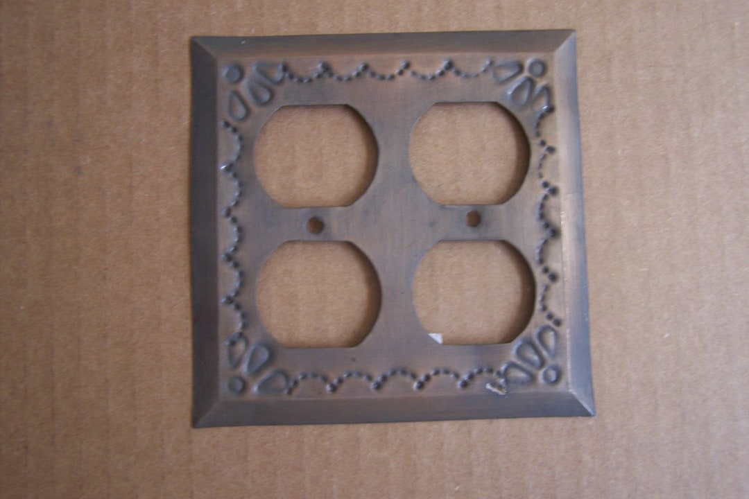 Aged Tin Quadruple Outlet Plate, Type 1 - Hand-punched in Mexico - Etsy