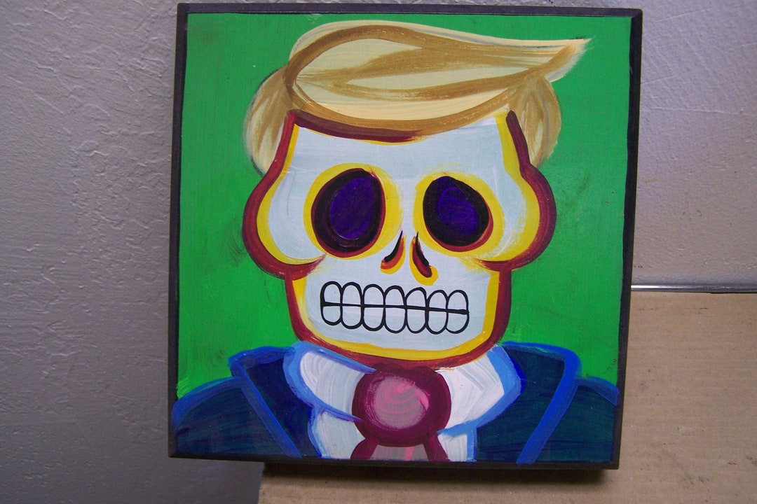 Day of the Dead Donald Trump Skeleton Wooden Box Painting 2 - Etsy