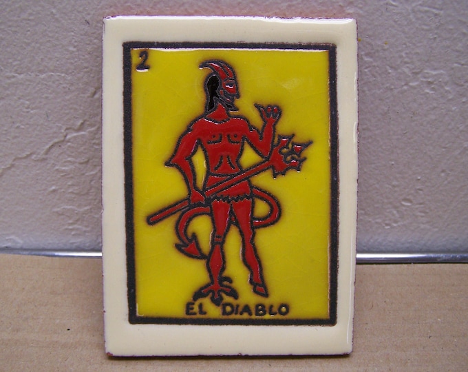 Loteria Game Mexican Tile - #2 El Diablo - the Devil - Etsy