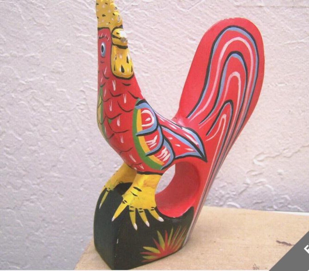 5" Tall Alebrije Carved Wood Chicken Sculpture - Mexico - Etsy