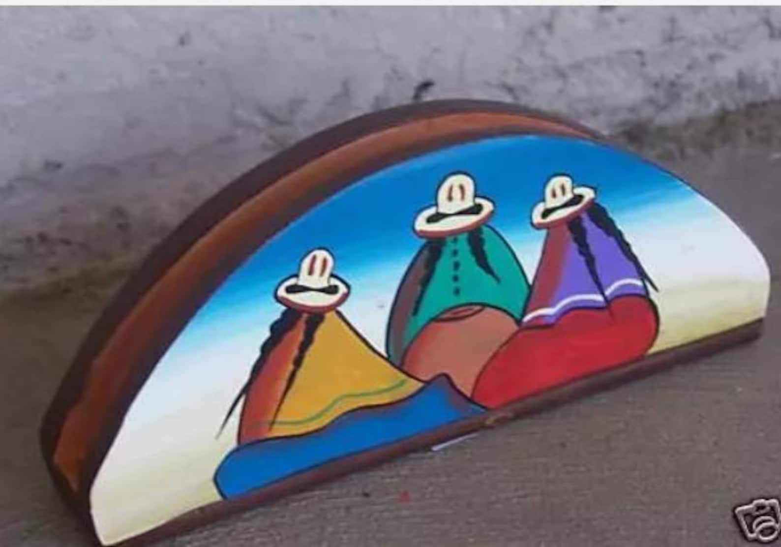 Lot of 8 Clay Business Card Holders, Colorful Andean Women - Peru - Etsy