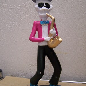 9 Tall Day of the Dead Resin Skeleton Saxophone Player - Etsy