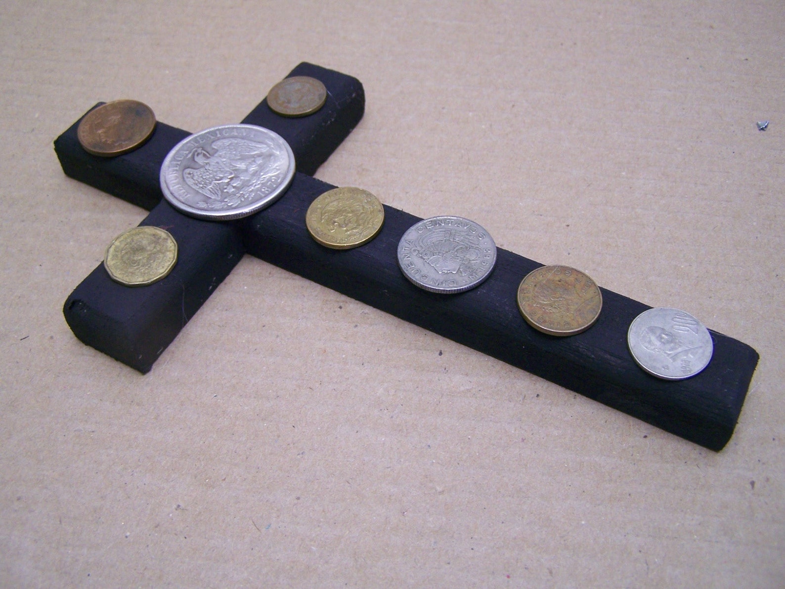 Attract Wealth! Folk Art Cross With Old Mexican Coins - Etsy