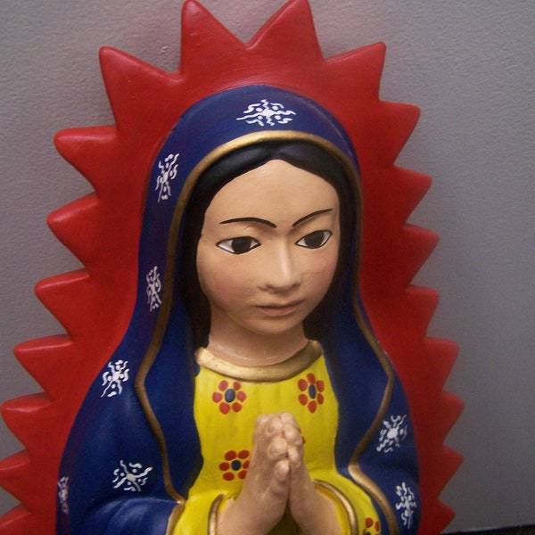 Virgin Mary Clay Statue - Etsy