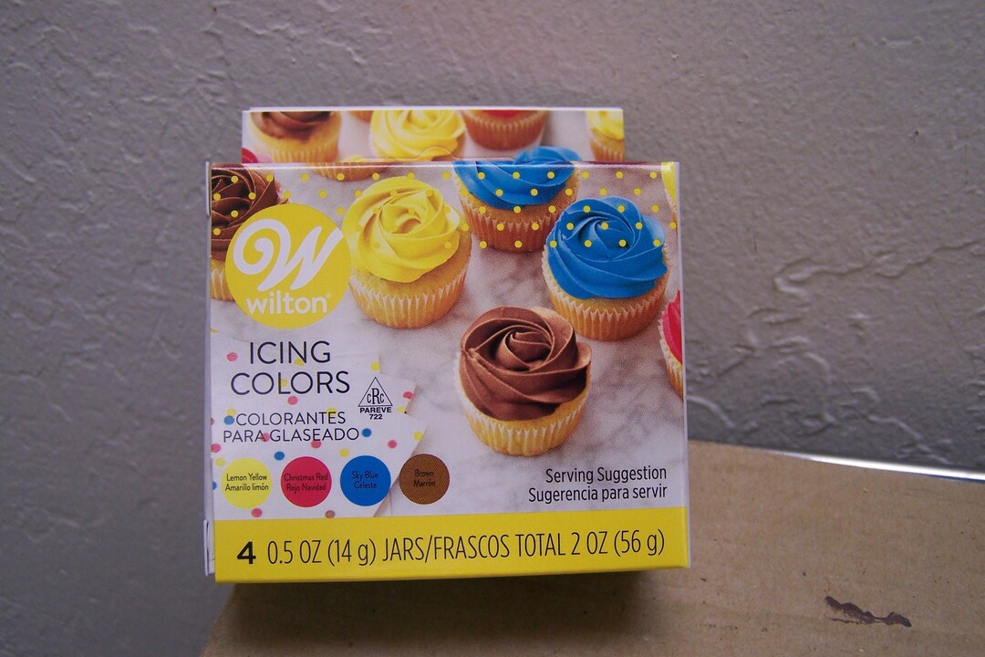 Wilton - 4 Different Gel Icing Primary Colors .5 Ounce per Jar Unopened ...