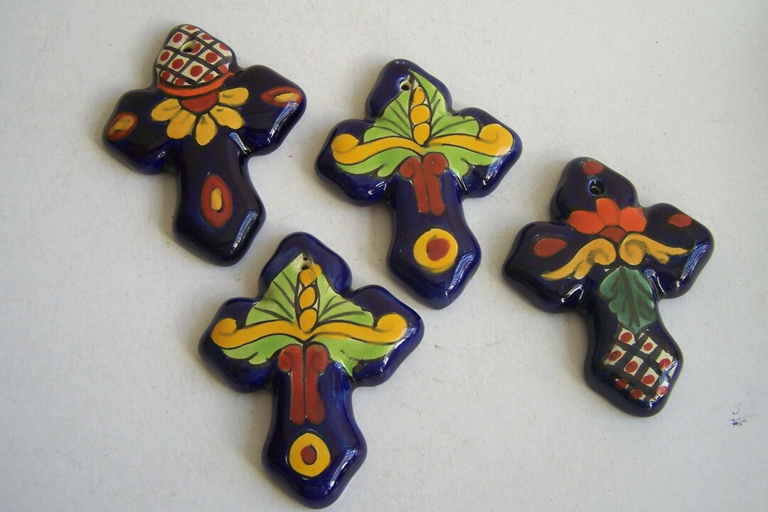 Lot of 4 3.25" Long Talavera Crosses, Typical Patterns - Mexico - Etsy