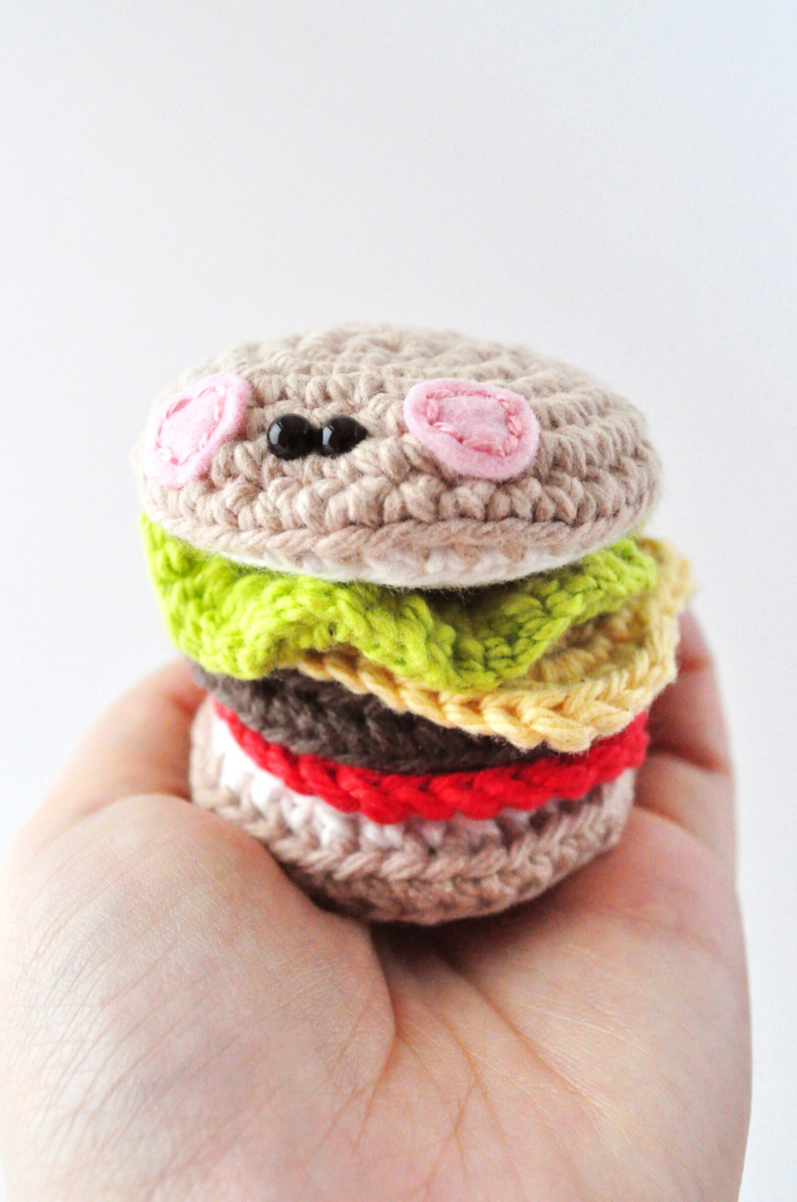 Hamburger Amigurumi Pattern, Crochet Pattern, Cheeseburger Play Food - Etsy