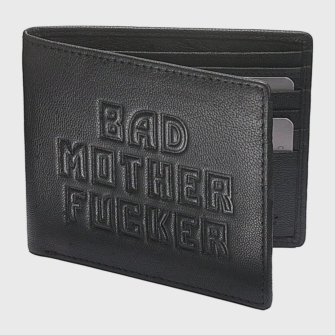 Bad Mother Fu**er Wallet in Leather - Black - Bad Wallets ® Licensed - Etsy
