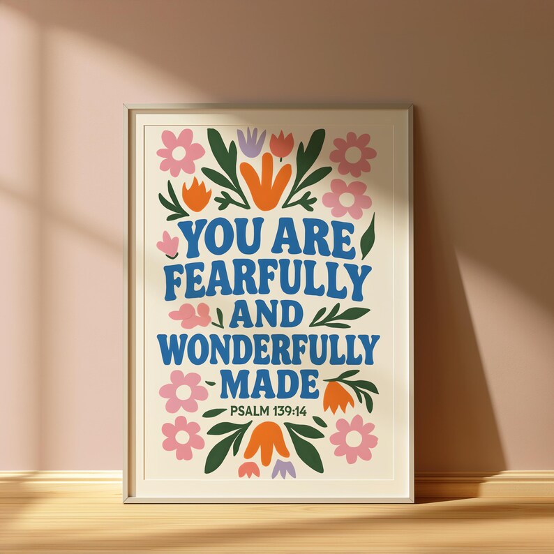 You Are Fearfully and Wonderfully Made Printable | Psalm 139:14 Digital ...