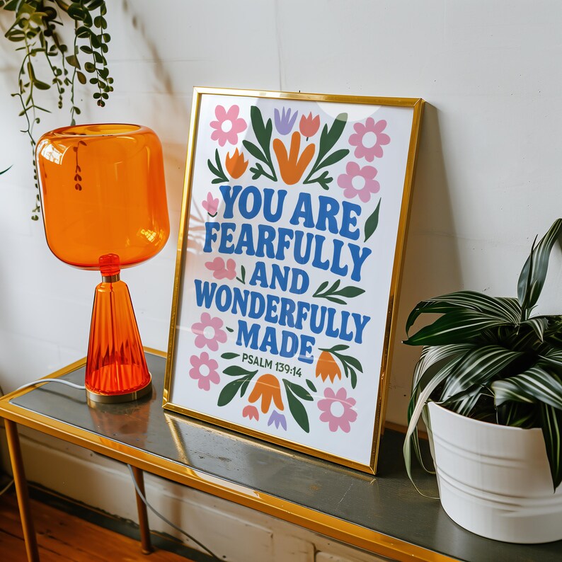 You Are Fearfully and Wonderfully Made Printable | Psalm 139:14 Digital ...