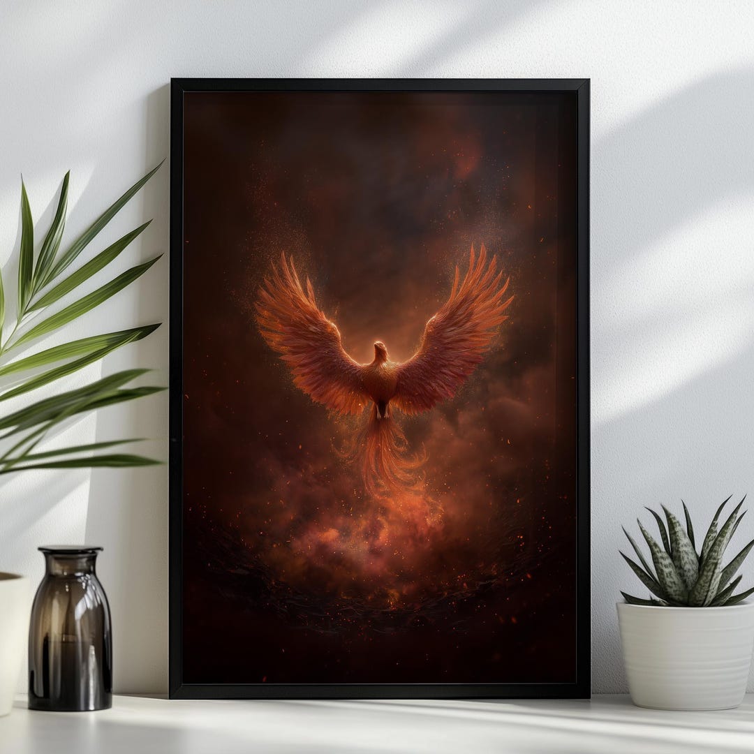 Phoenix Wall Art: Fire Bird Poster, Modern Home Decor - Etsy