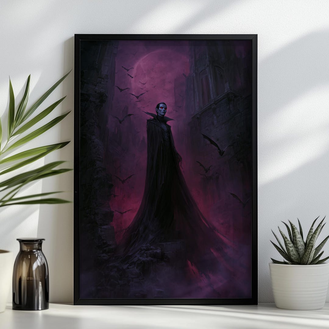 Vampire Framed Wall Art: Gothic Night Creature Poster, Dark Fantasy ...