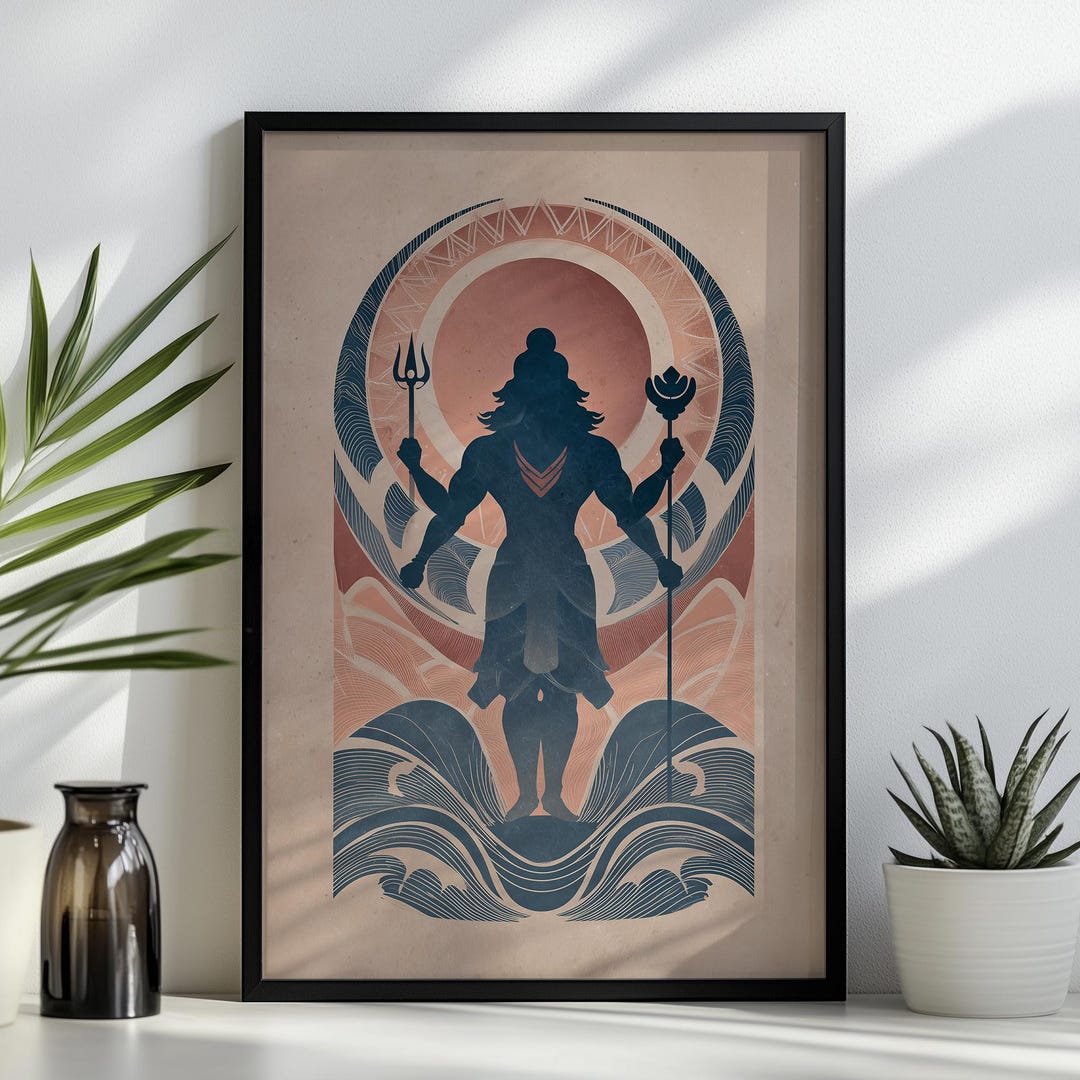 Vishnu Art Print: Abstract Hindu God Poster, Spiritual Decor - Etsy