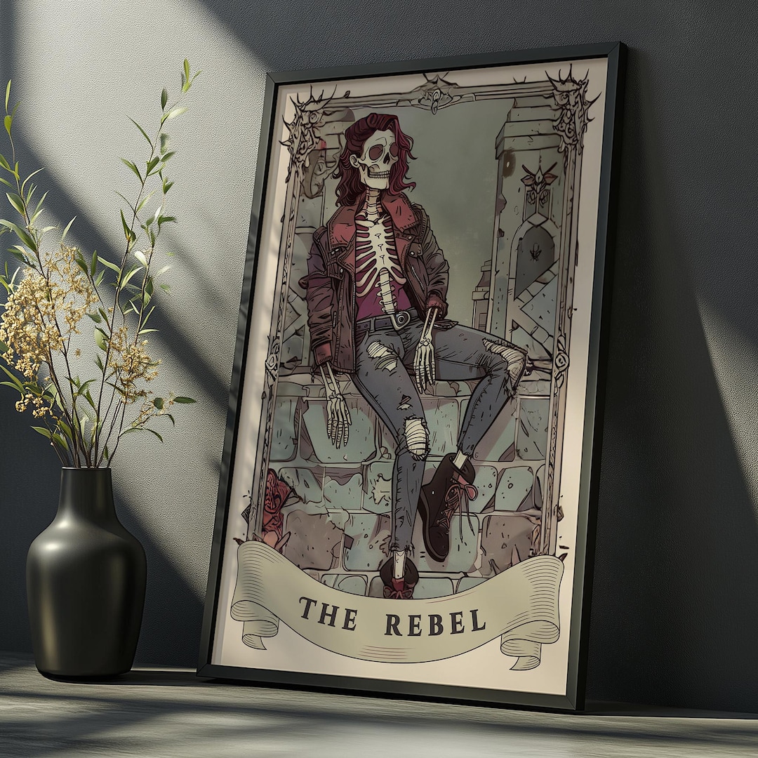 Edgy Skeleton Punk Poster: Gothic Rock Wall Art, Framed Option - Etsy