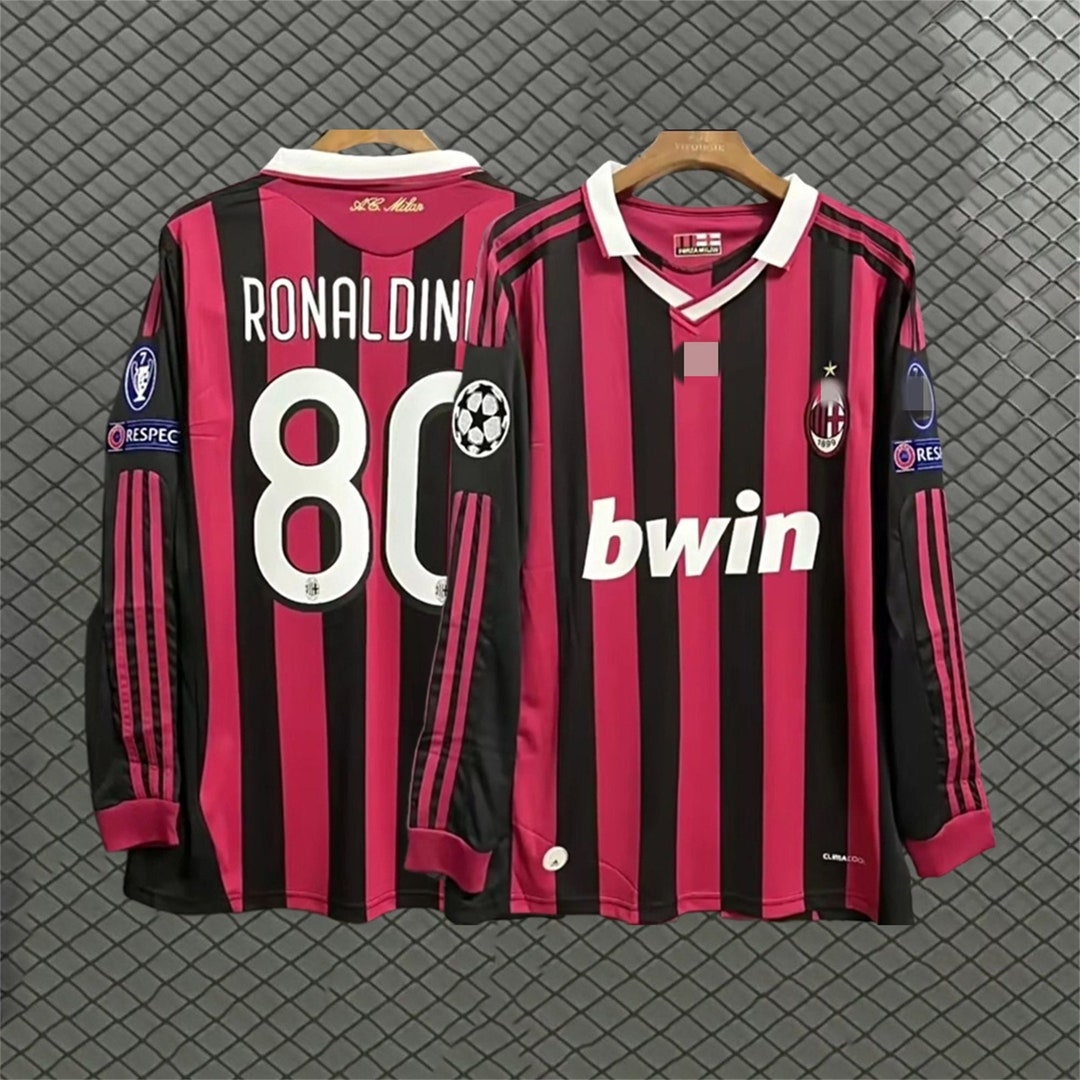 Ronaldinho Jersey AC Milan Retro Long Sleeve Jersey Vintage - Etsy