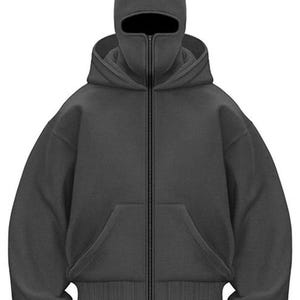 Black Full Zip Hoodie – “savage” Embroidered Face Mask Hoodie ...