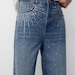 Blue Rhinestone Wide-leg Jeans – Sparkly Crystal Studded Denim Pants ...