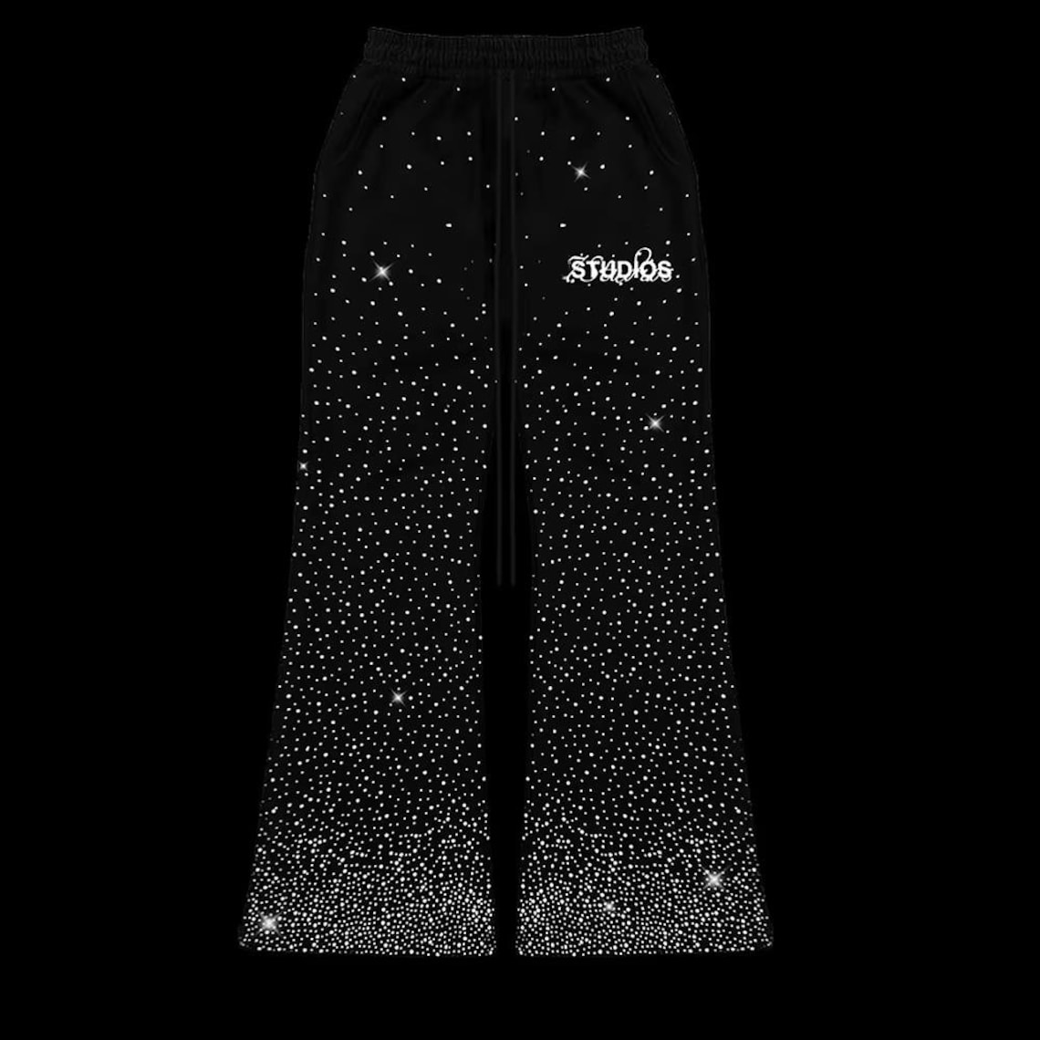 Studio Rhinestone Set – Black Glitter Tracksuit"by Fitloyal - Etsy