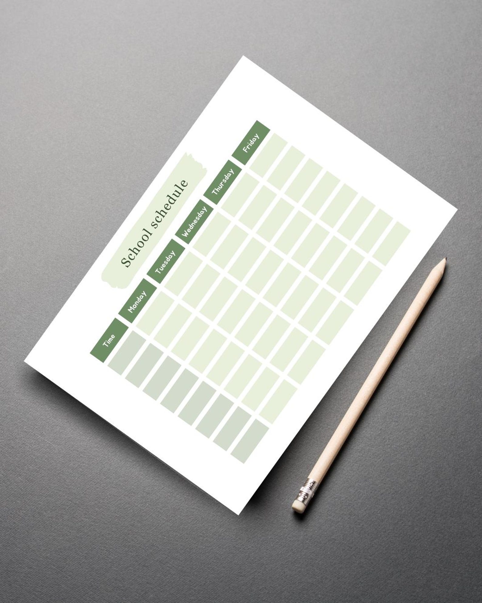 Printable School Schedule Template | Weekly Class Timetable | Monday ...