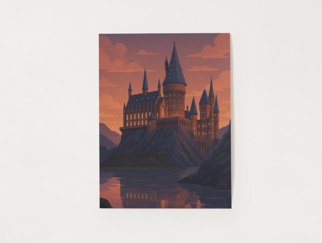 Hogwarts Castle Inspired Digital Art, Magical Wizard School Wall Decor ...