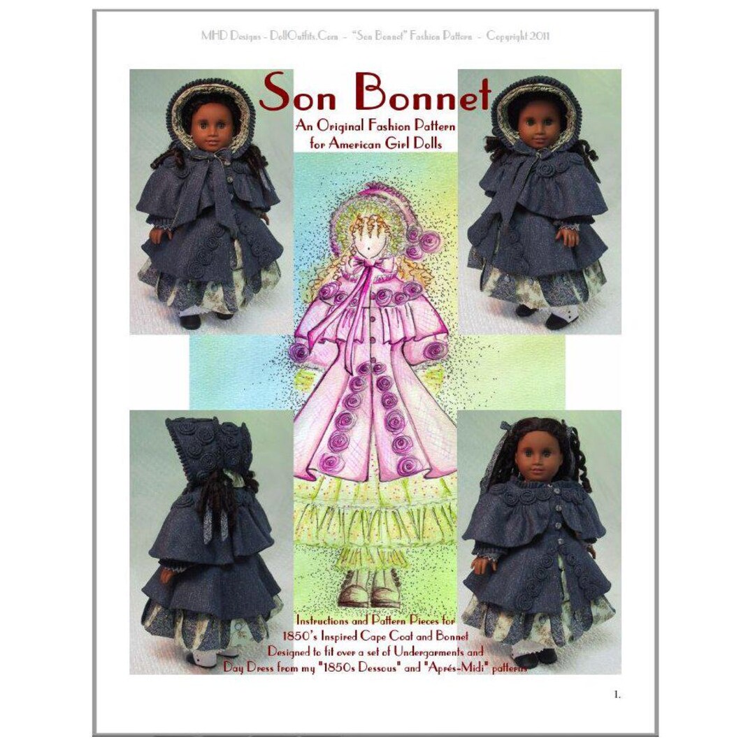 Magalie's "son Bonnet" an 1850's Fashion Pattern for American Girl ...