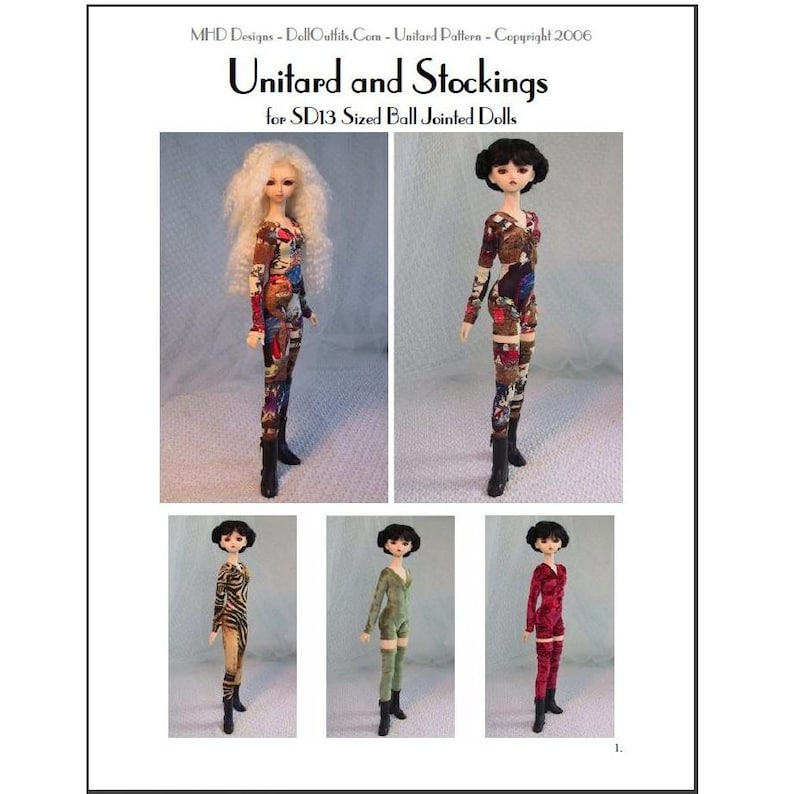 Magalie's "unitards and Stockings" Pattern for 23 Inch Bjds - Dollfie ...