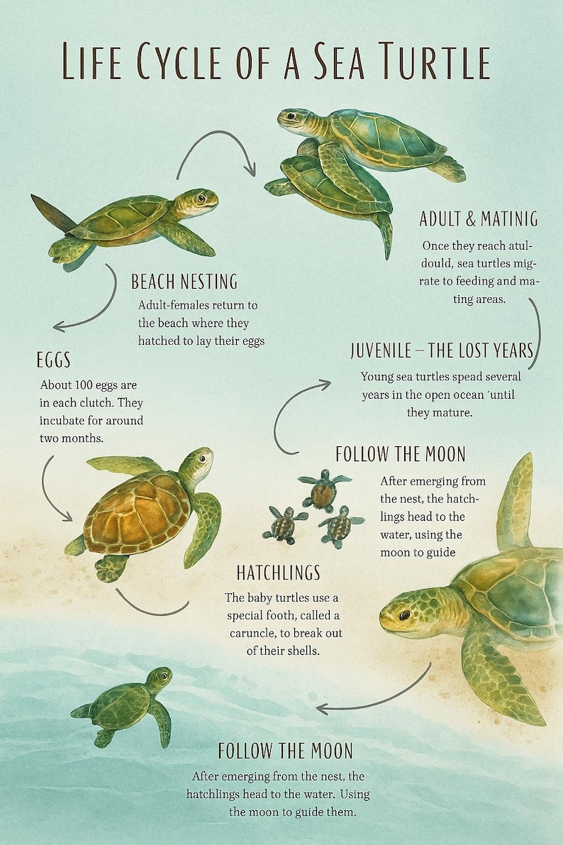 Life Cycle of a Sea Turtle Unit Study (prek-5th) - Etsy