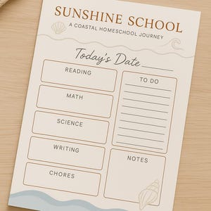 Daily Homeschool Planner/goals | Printable PDF - Etsy