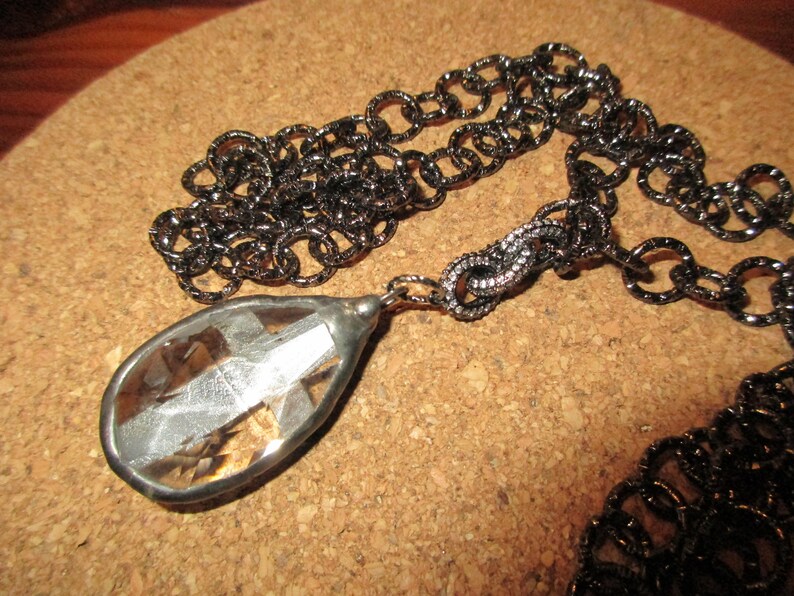 Breathtaking Hand-soldered CRYSTAL QUARTZ CROSS Pendant on | Etsy