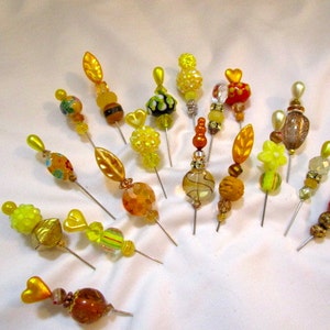 OOAK Embellished STICK, Corsage, Hat, Trinket PINS: Lampwork, Murano ...