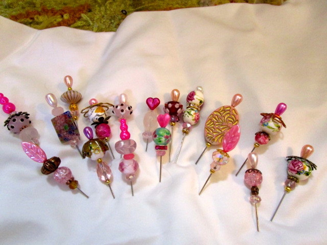 OOAK Embellished STICK Corsage Hat Trinket PINS: Lampwork - Etsy