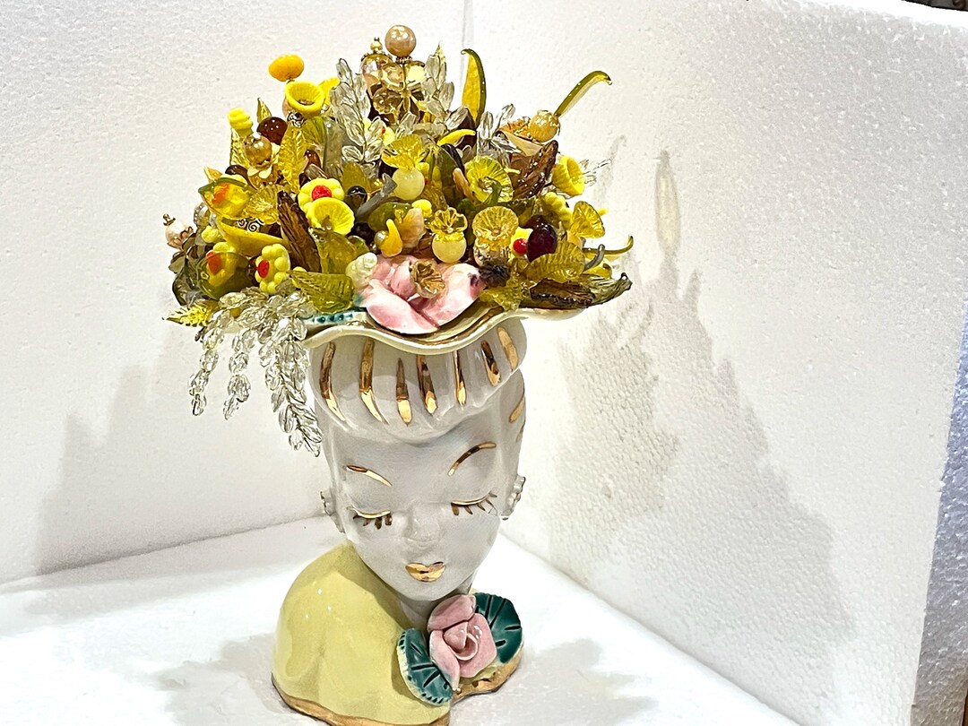 LUCIA: Exquisite Occ. Japan 1940's Hand Painted Lady Head. High Relief ...