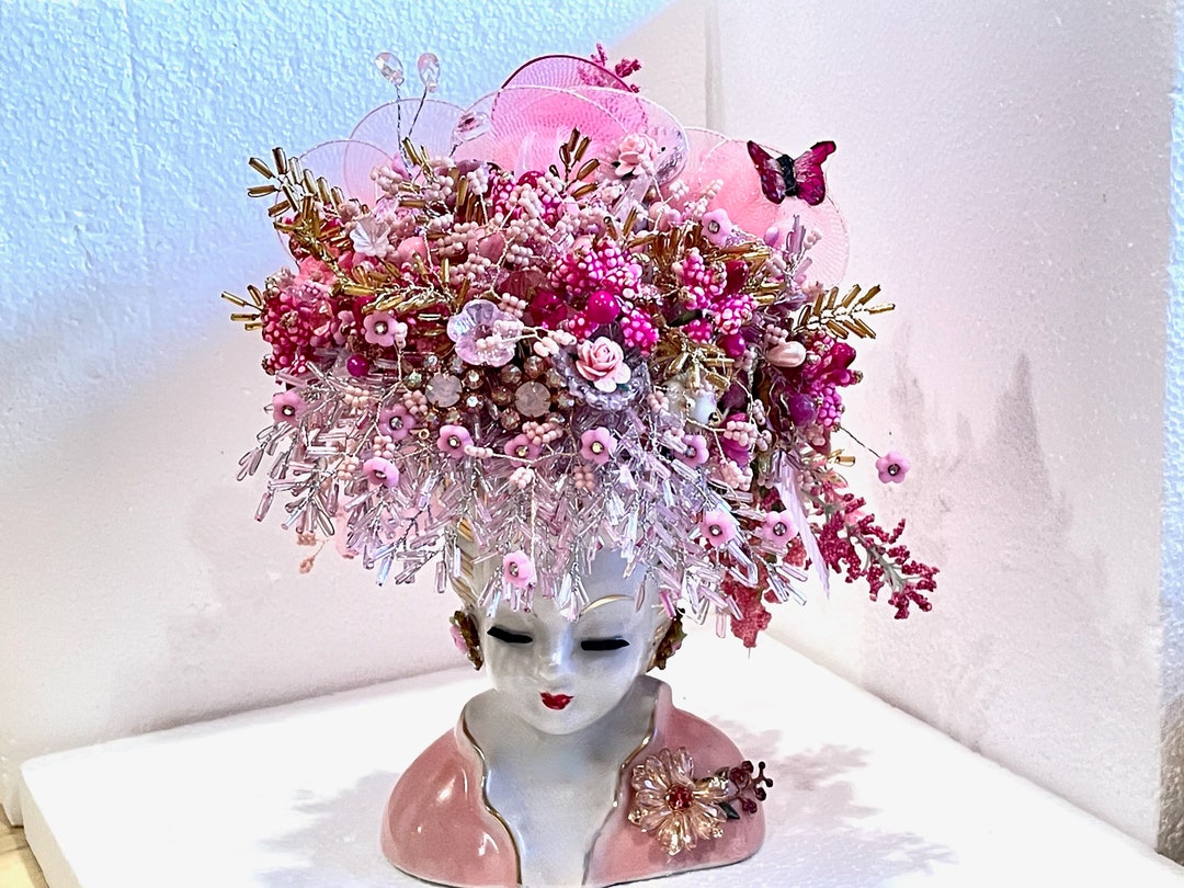 LILITH: Excellent MINT 1940's Occ. Japan Pink Lady Head Vase W/150 ...