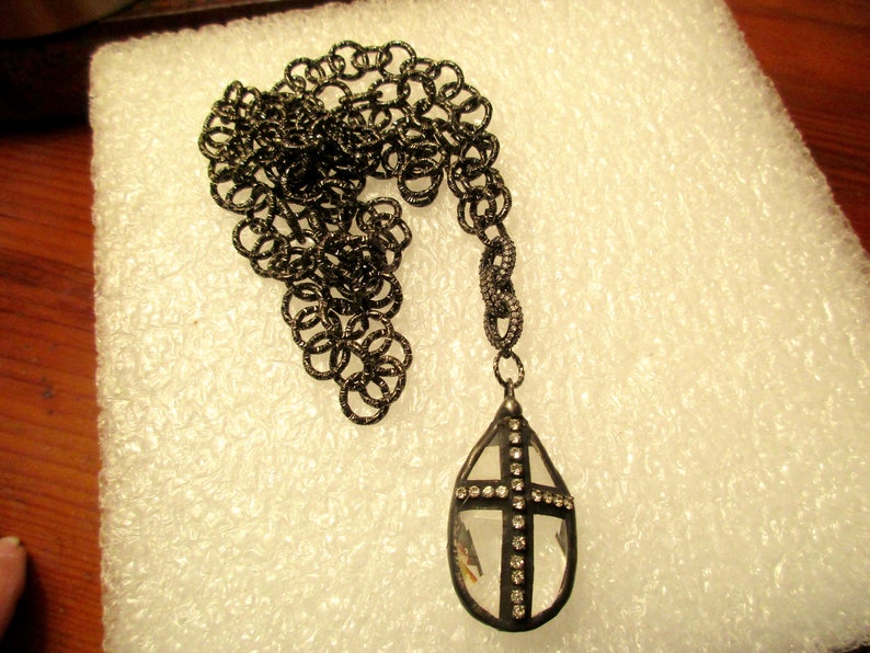 Breathtaking Hand-soldered CRYSTAL QUARTZ CROSS Pendant on | Etsy