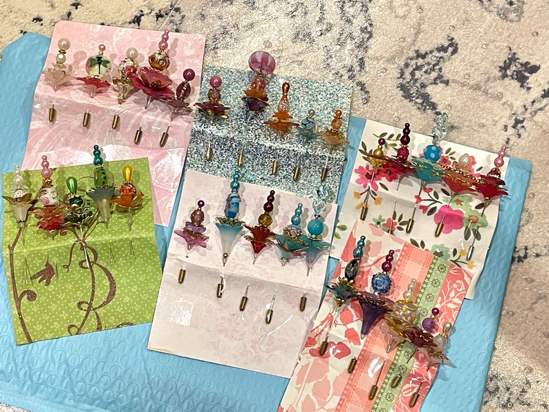 OOAK Embellished STICK Corsage Hat Trinket PINS: Lampwork - Etsy