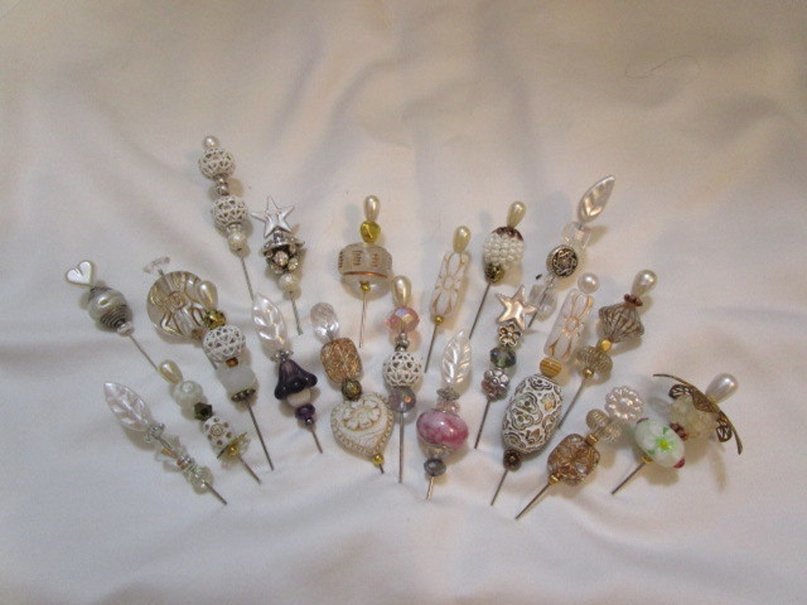 OOAK Embellished STICK Corsage Hat Trinket PINS: Lampwork - Etsy