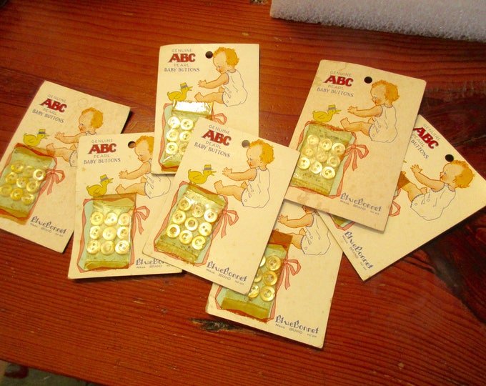 Very Rare 1930's BABY ABC Button Cards: blue Bonnet White Baby Mother ...