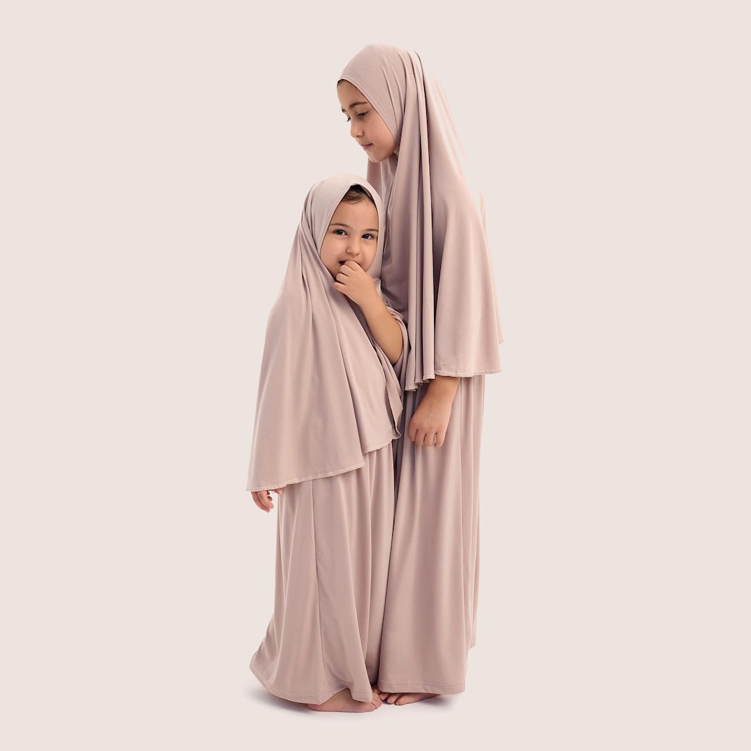 Girls' Abaya Prayer Set: Modest Islamic Clothing, Khimar Jilbab - Etsy