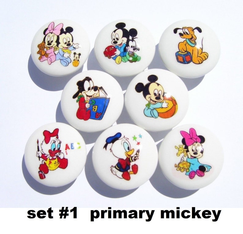 8 BABY Mickey Mouse and Friends Dresser Drawer Knobs for Kids - Etsy