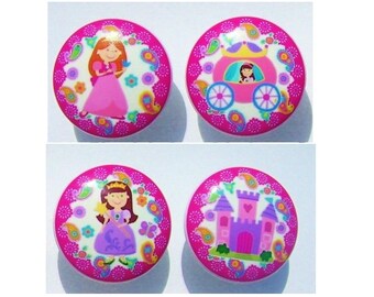 8 Set Purple Princess Kids Girls Dresser Drawer Knobs Handmade - Etsy