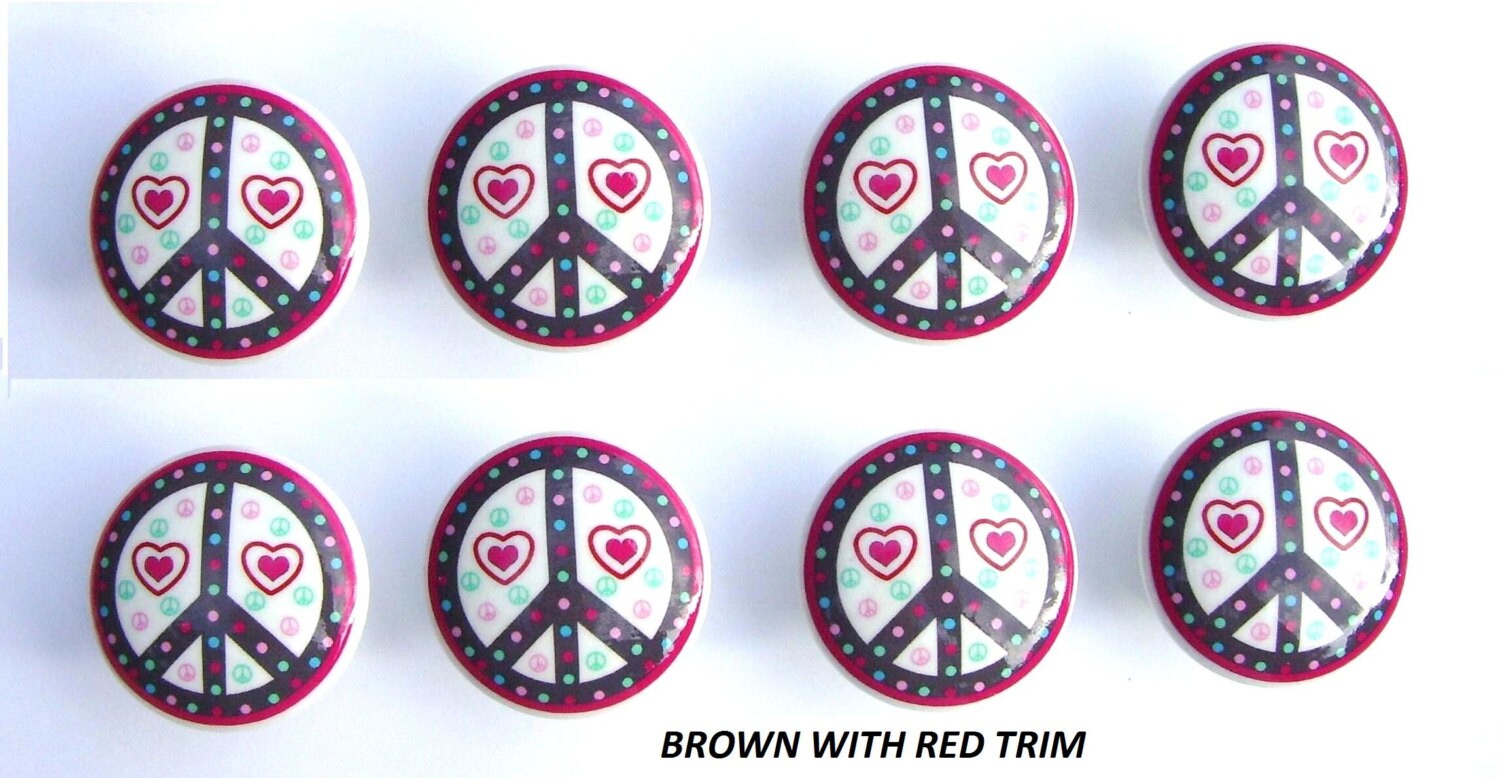 8 PEACE SIGN Brown OR Black Your Choice. Mtm Bedding Set Kids | Etsy